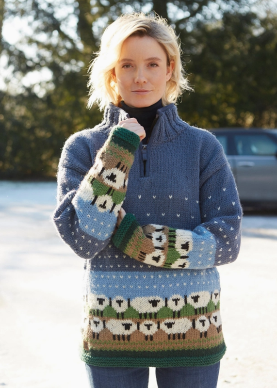 Flock of Sheep Half Zip Sweater – Across The Pond