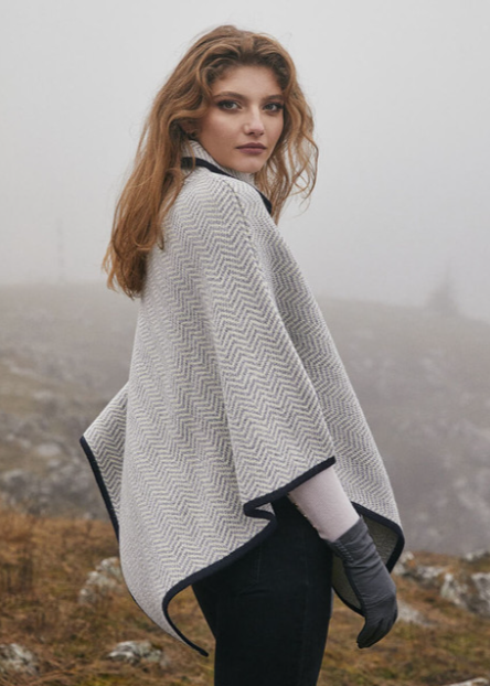 Merino Wool Herringbone Cape – Across The Pond