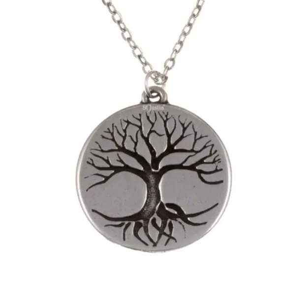 St Justin - Tree of life disc pendant – Across The Pond