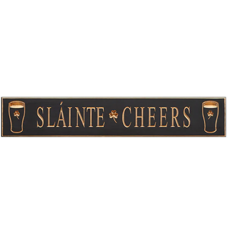 Carved Wood Pub Sign - Slainte/Cheers – Across The Pond